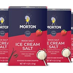 Morton Ice Cream Salt, Rock Salt, 4 Pound, Tub (Pack of 4)