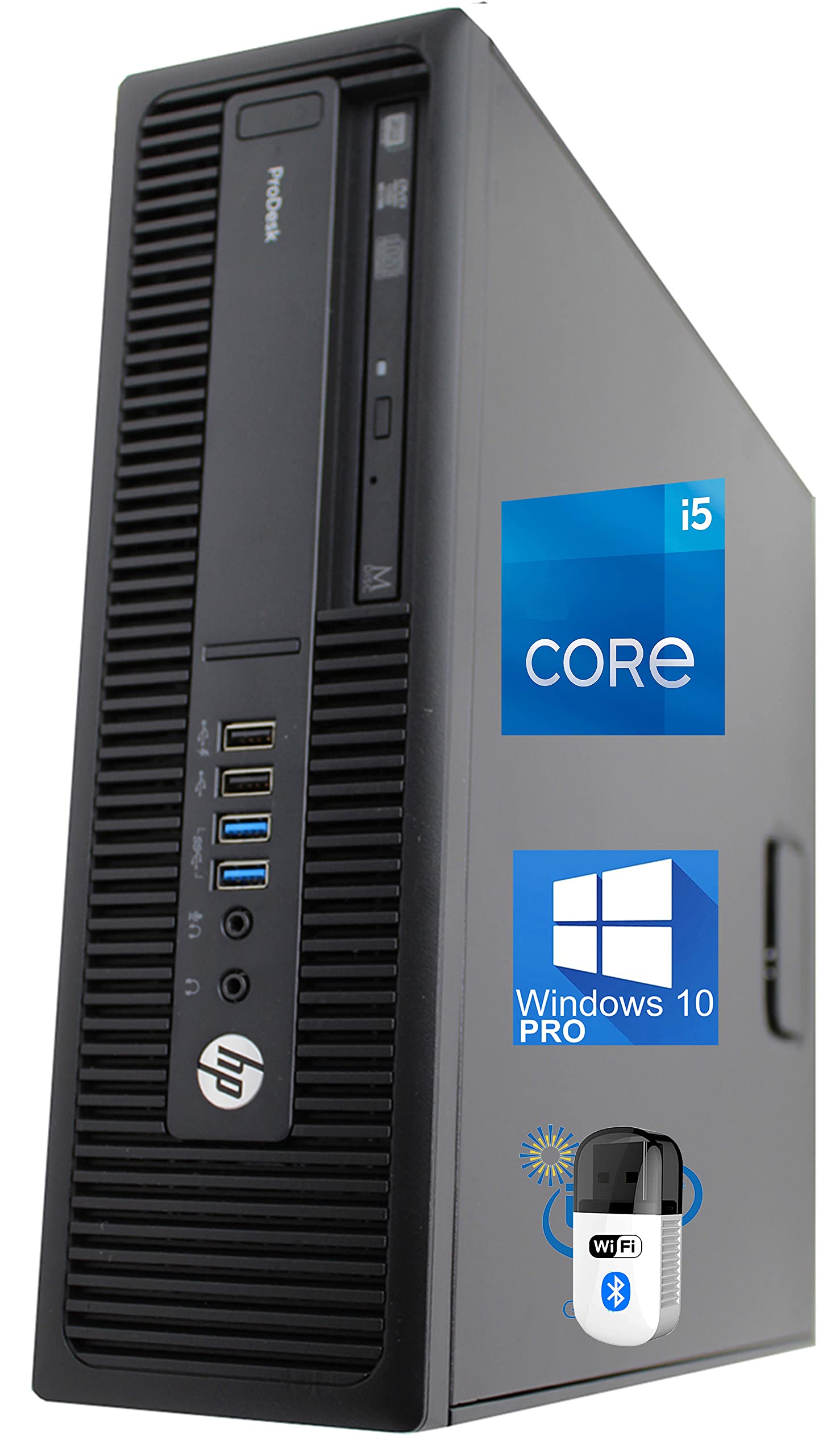 HP 600 G2 ProDesk SFF Desktop, Intel Quad-Core i5 6500 Upto 3.6GHz, 16GB RAM, 512GB SSD, HD Graphics 530 4K / 3-Monitor Support, Wi-Fi, Bluetooth, HDMI, DisplayPort - Windows 10 Pro (Renewed)