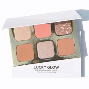 lucky glow palette by true + luscious - talc free - vegan, cruelty free, paraben free. multi-use highlighter, blush & bronzer - 0.78 oz