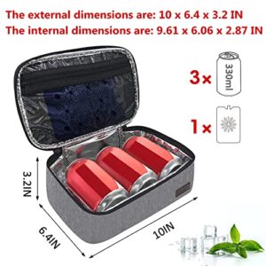 Gloppie Small Lunch Bag Mini Lunch Box Insulated Lunch Bag for Men Women Petty Lunch Box Adult Portable Lunch Pail Thermal Lunch Containers Reusable Snack Bags Loncheras Para Hombres Grey