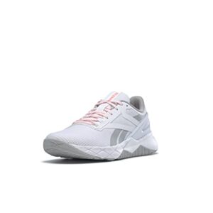 reebok women's nanoflex tr cross trainer, white/pure grey/orange flare, 10.5