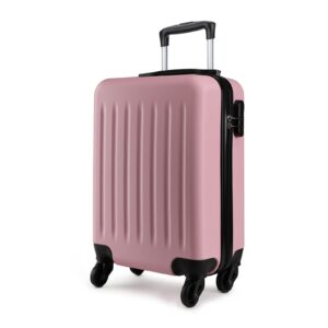 kono carry on suitcase 19 inch hardside carry on luggage small suitcase with spinner wheels lightweight rolling cabin suitcase for airplanes travel(pink)