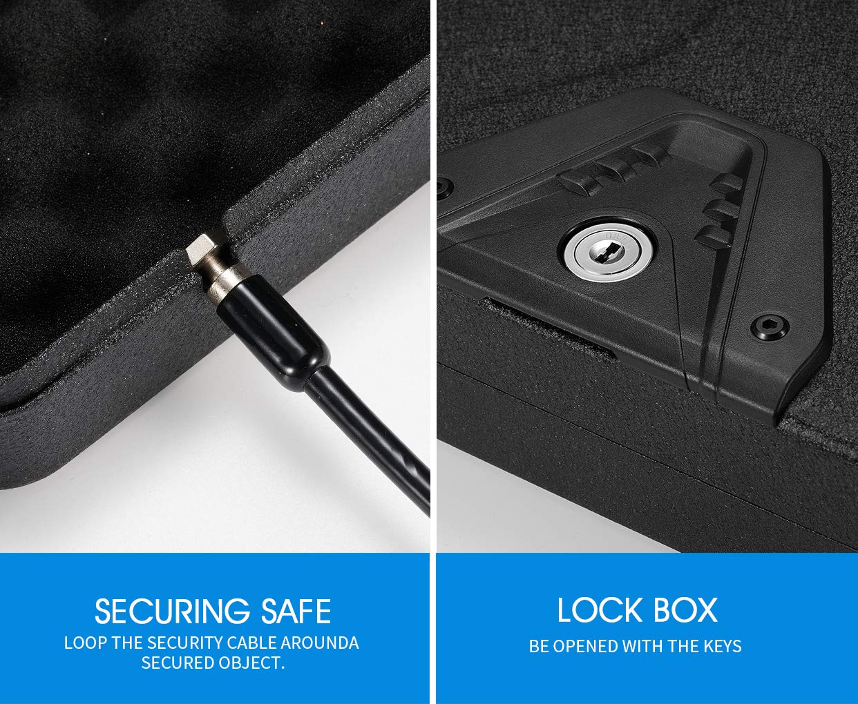 RPNB Gun Safe, Security Safe Lock Box, Portable Safe, Handgun Safe, Key Lock Box.