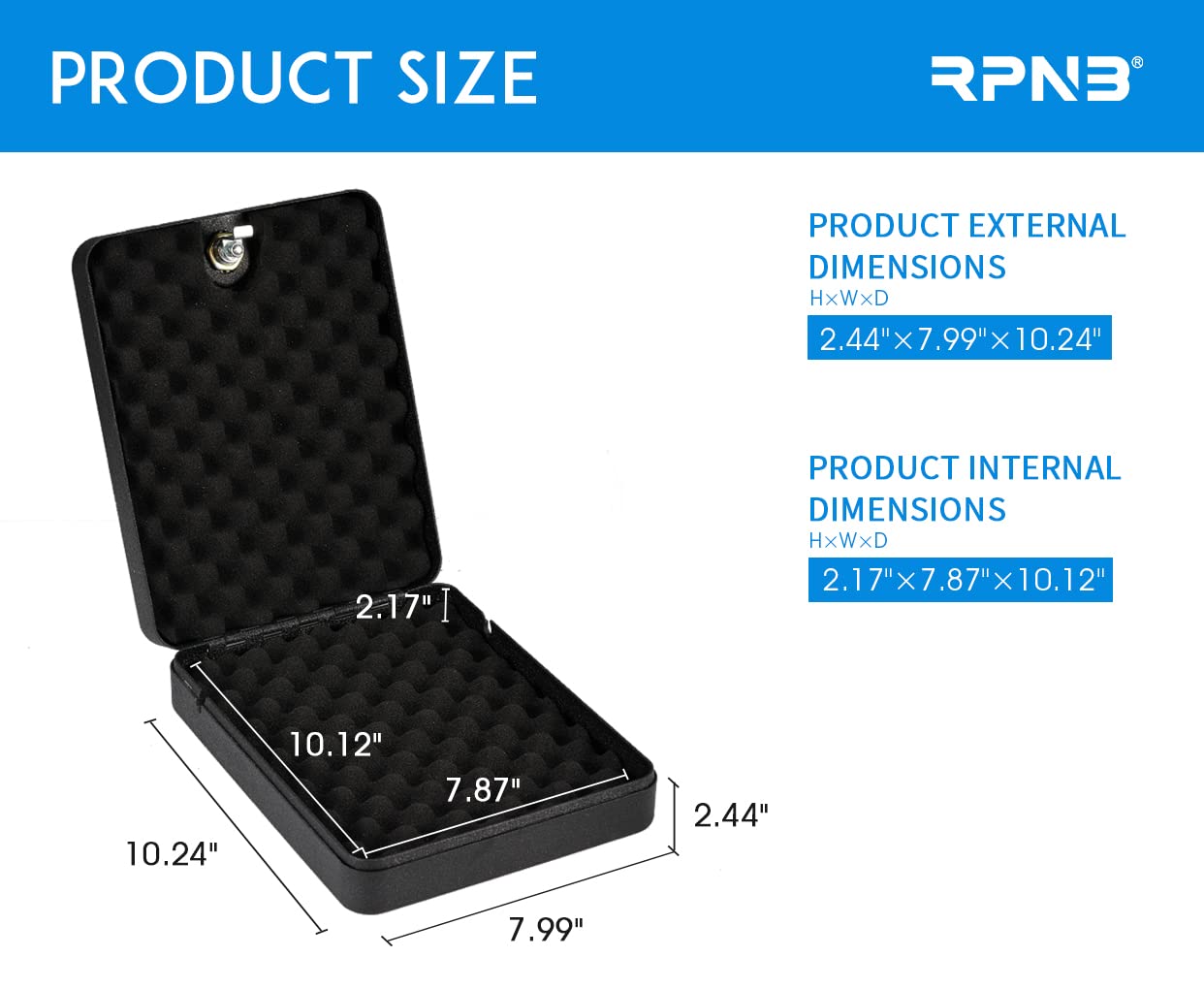 RPNB Gun Safe, Security Safe Lock Box, Portable Safe, Handgun Safe, Key Lock Box.