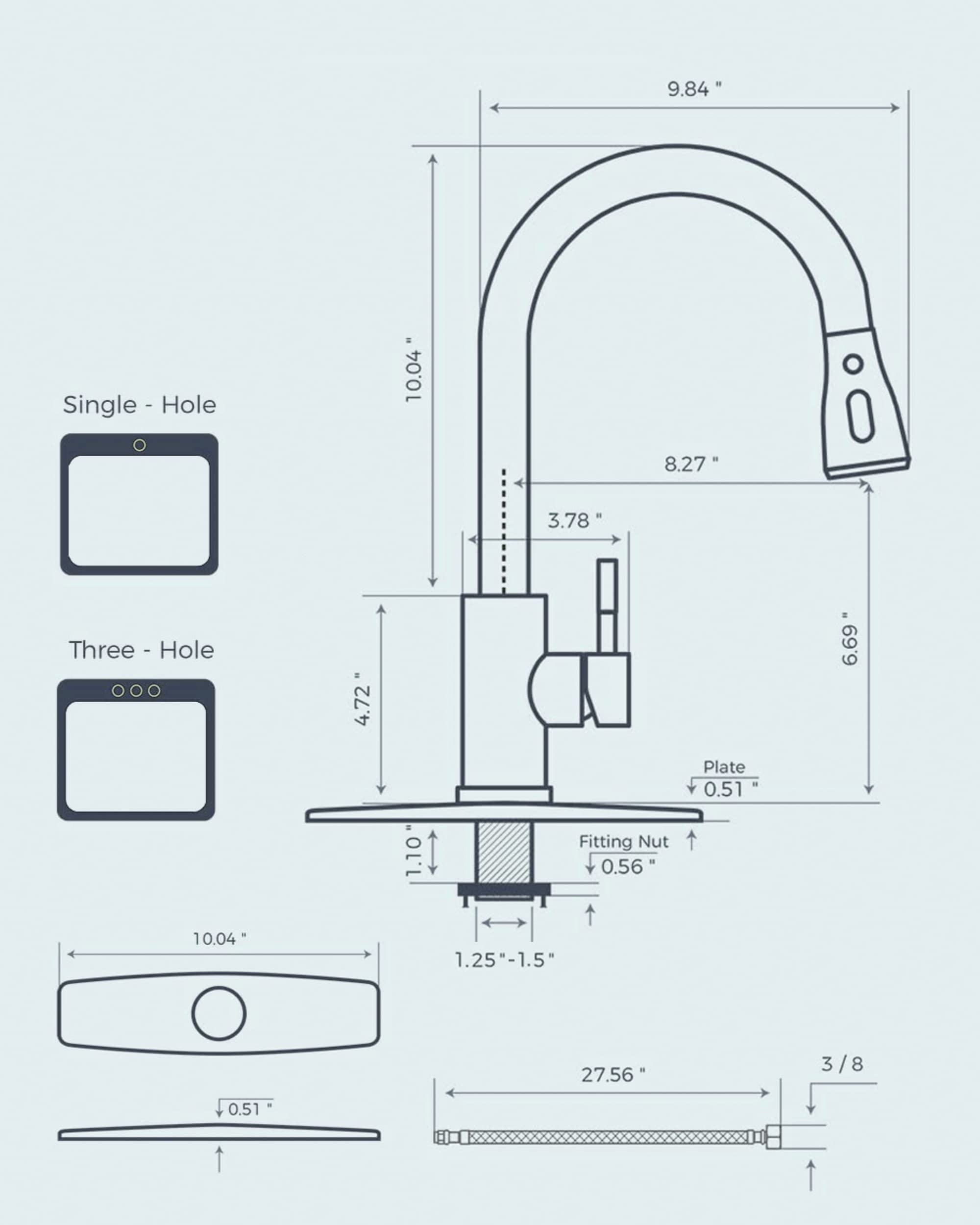 FORIOUS Black Kitchen Faucet, 304 Stainless Steel Kitchen Faucet with Pull Down Sprayer, Commercial Utility Pull Out Sink Faucet, Single Handle High Arc Kitchen Sink Faucets for RV, Laundry, Bar