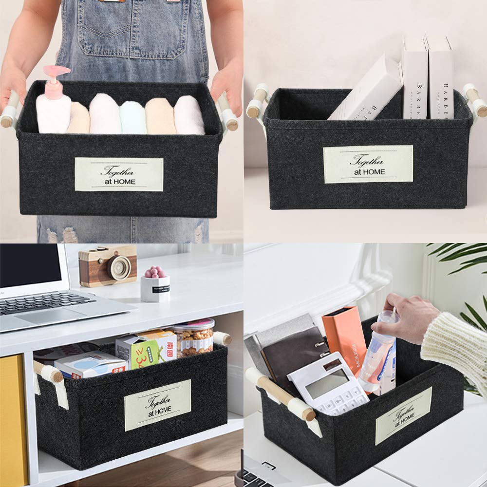 Narrow Storage Baskets Bins Small Fabric Box Cube Organizer for Toys TV Remotes Make Up Hair Cosmetic Cute Drawer Basket Empty Gift Baskets