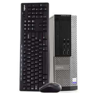 dell optiplex 7020 small form space saving pc desktop computer, intel i5-4590 3.3ghz, 8gb ram 500gb hard drive, windows 10 pro, wireless keyboard & mouse, new 16gb flash drive, dvd, wifi (renewed)