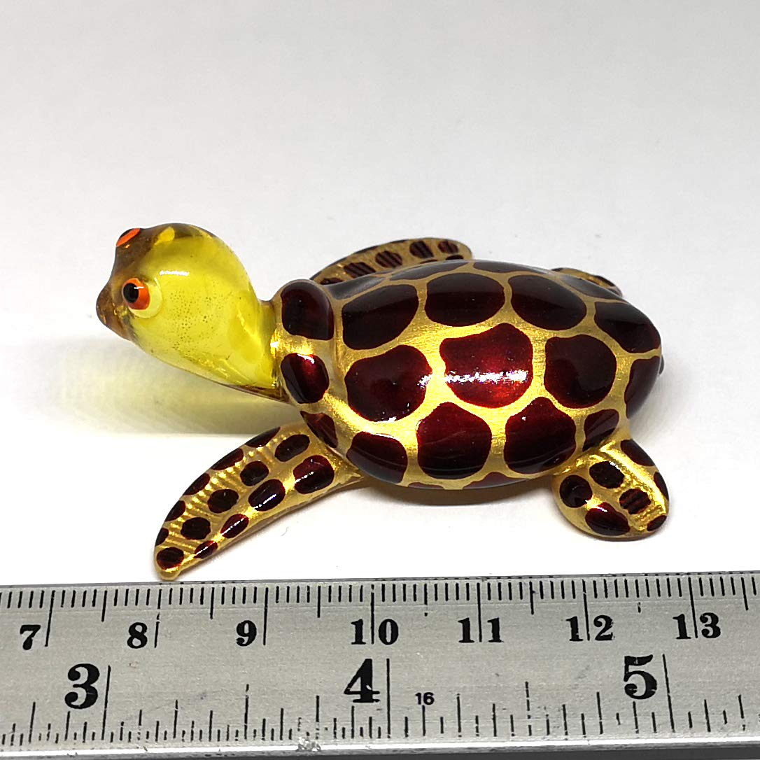 ZOOCRAFT Collectible Sea Turtle Blown Art Glass Figurine Coastal Beach Home Decoration Blown