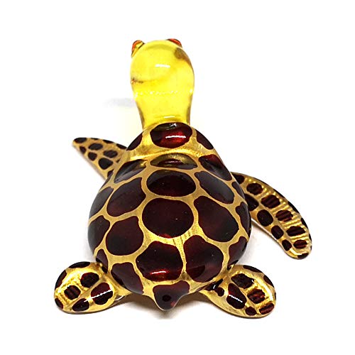 ZOOCRAFT Collectible Sea Turtle Blown Art Glass Figurine Coastal Beach Home Decoration Blown