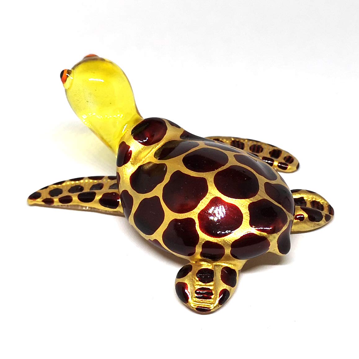 ZOOCRAFT Collectible Sea Turtle Blown Art Glass Figurine Coastal Beach Home Decoration Blown