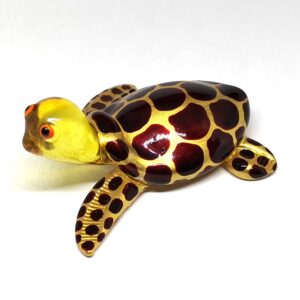 ZOOCRAFT Collectible Sea Turtle Blown Art Glass Figurine Coastal Beach Home Decoration Blown