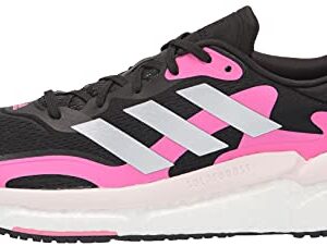 adidas womens Solar Boost 21 Running Shoes, Black/Screaming Pink/Halo Silver, 5.5 US