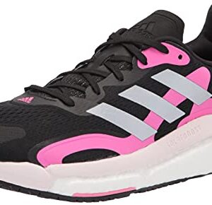 adidas womens Solar Boost 21 Running Shoes, Black/Screaming Pink/Halo Silver, 5.5 US