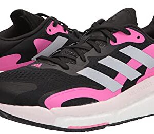 adidas womens Solar Boost 21 Running Shoes, Black/Screaming Pink/Halo Silver, 5.5 US