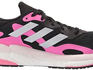 adidas womens Solar Boost 21 Running Shoes, Black/Screaming Pink/Halo Silver, 5.5 US