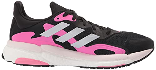 adidas womens Solar Boost 21 Running Shoes, Black/Screaming Pink/Halo Silver, 5.5 US