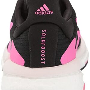 adidas womens Solar Boost 21 Running Shoes, Black/Screaming Pink/Halo Silver, 5.5 US