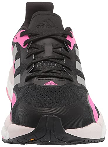 adidas womens Solar Boost 21 Running Shoes, Black/Screaming Pink/Halo Silver, 5.5 US