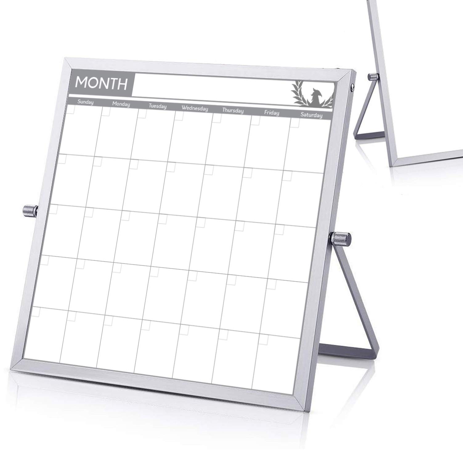 Small Double Sided White Board Calendar - Mini Portable Desktop Dry Erase Board with Stand & Small Monthly Calendar Whiteboard Planner with Reversible to Do List - 10" x 10" - Desk, Office, and Home