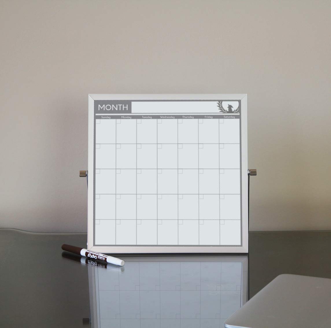 Small Double Sided White Board Calendar - Mini Portable Desktop Dry Erase Board with Stand & Small Monthly Calendar Whiteboard Planner with Reversible to Do List - 10" x 10" - Desk, Office, and Home