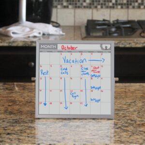 Small Double Sided White Board Calendar - Mini Portable Desktop Dry Erase Board with Stand & Small Monthly Calendar Whiteboard Planner with Reversible to Do List - 10" x 10" - Desk, Office, and Home