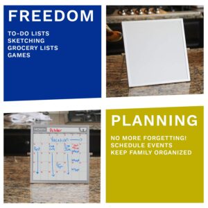 Small Double Sided White Board Calendar - Mini Portable Desktop Dry Erase Board with Stand & Small Monthly Calendar Whiteboard Planner with Reversible to Do List - 10" x 10" - Desk, Office, and Home