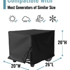 SHINESTAR Universal Generator Cover 26 x 20 x 20 inch - for 3000-5000 Watt Portable Generators, for Westinghouse, Champion, WEN, DuroMax and More, Heavy Duty Waterproof 600D Polyester, Black