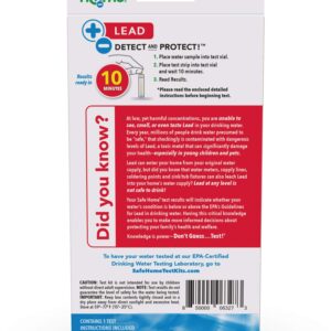 Safe Home® DIY Lead in Drinking Water Test Kit – at Home Testing for Lead in City Water or Well Water – Detection to 5ppb – 10 Minute Test – Single Pack