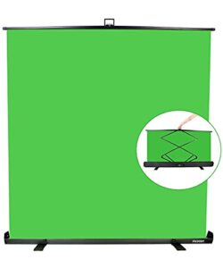 fudesy extra large green screen, 74w x 77h inches collapsible chromakey panel,portable retractable for tiktok video, live game,aluminum base,wrinkle resistant fabric,pull-up style,auto-locking frame