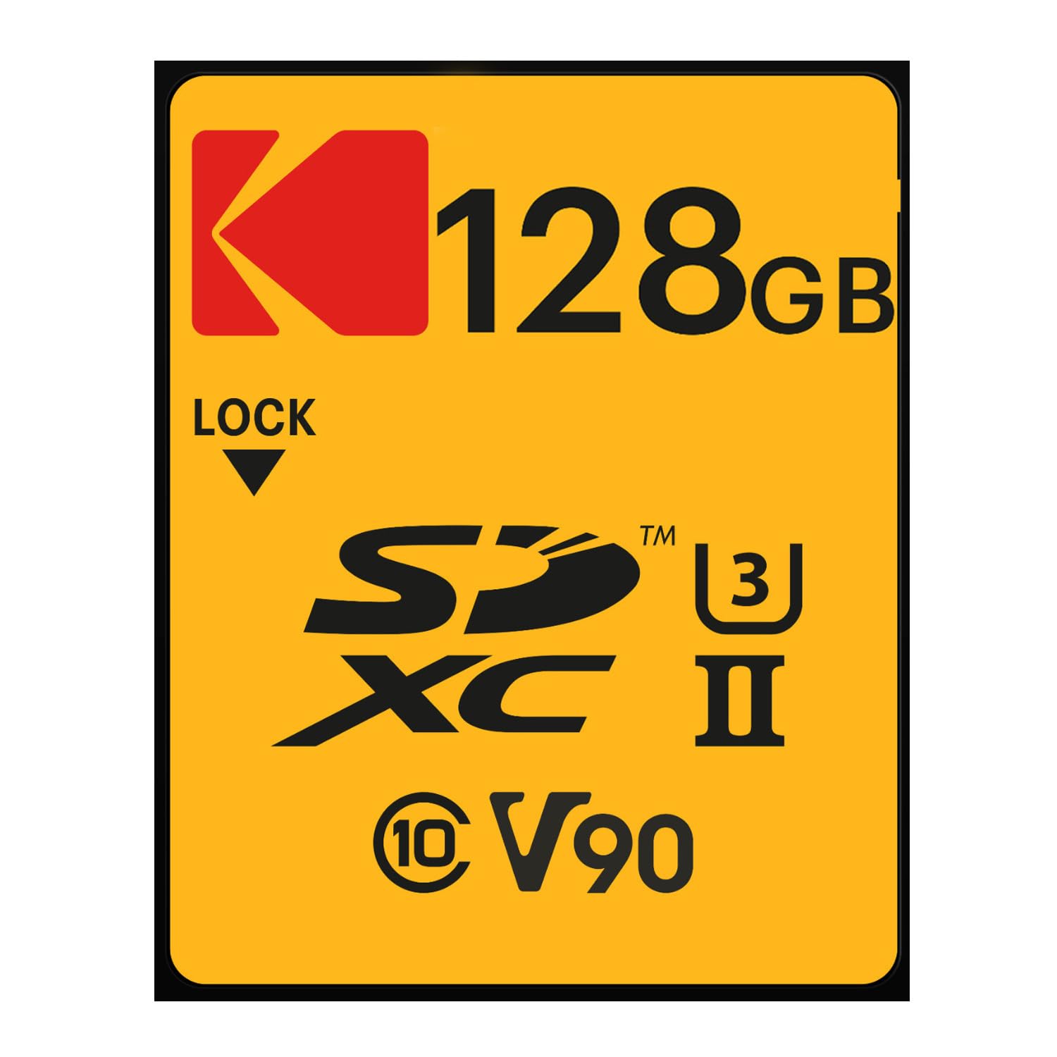 Kodak 128GB UHS-II U3 V90 Ultra Pro SDXC Memory Card - Up to 3000MB/s Read Speed and 270MB/s Write Speed