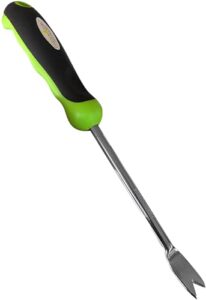 garden guru dandelion weeder tool with ergonomic handle - stainless steel weed puller for planting, weeding, flower and vegetable care in lawn garden yard | rust resistant