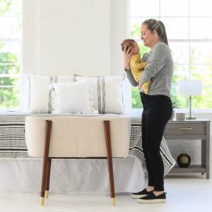 TruBliss Phoenix Baby Sova Bassinet - Portable Bassinet, Mid-Century Design, Extra Deep Walls for Safety, Includes 2 Fitted Sheets and Padded Mattress - Perfect for Newborns and Babies