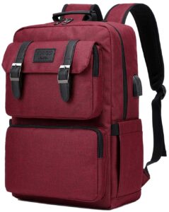 yalundisi laptop backpack for women men vintage backpack bookbags anti theft bookbag red