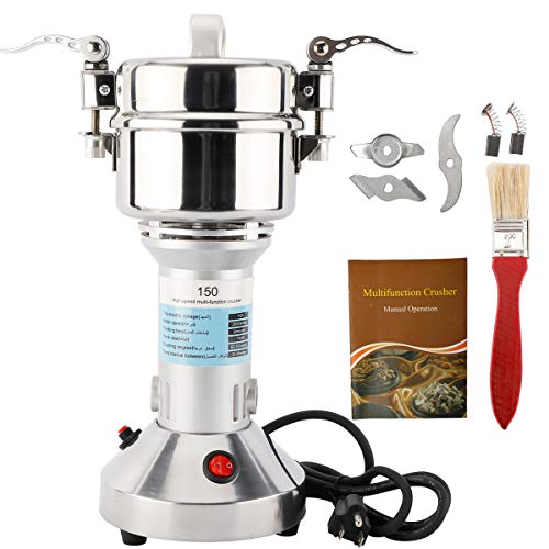 HighFree 150g Electric Grain Grinder Mill, 110V 2500W High Speed Electric Pulverizer Herb Grain Spice Coffee Seeds Rice Corn Pepper Cereal Powder Machine for Kitchen, Food Store