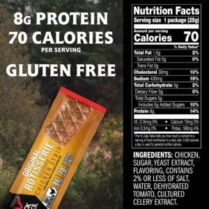 Jack Link's Meat Bars, Rotisserie Chicken, 12 Count - 8g of Protein and 70 Calories Per Protein Bar, Made with Premium Chicken, No added MSG - Keto Friendly and Gluten Free Snacks