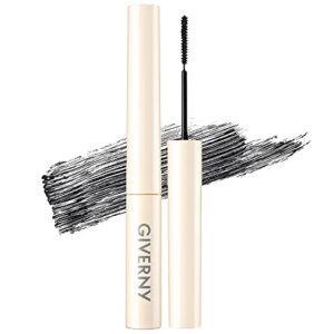 giverny milchak sensitive mascara #black - smudge proof voluminous mascara with microfiber brush, waterproof lengthening & thickening mascara for a long-lasting eye makeup, 0.1 fl.oz.