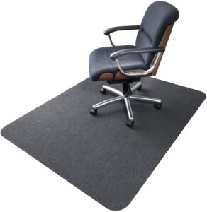 sallous chair mat for hard floors, 63"x51" large office chair mat for hard surface, chair mat for hardwood floor, multi-purpose low-pile desk rug for home, rolled packaging, dark grey