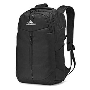 high sierra swerve pro laptop backpack bookbag for travel, work, or school with laptop pocket and tablet sleeve with drop protection, black