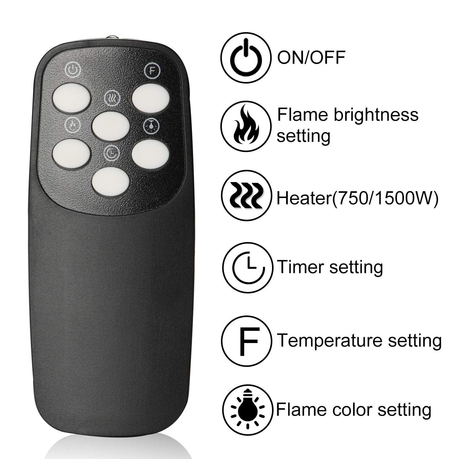 Maxhonor Electric Fireplace Controler, Black