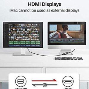 IVANKY 4K Active Mini DisplayPort to HDMI Adapter - 4K 60Hz [0.24m/0.65FT, Super Slim] Mini DP to HDMI Adapter for MacBook Air/Pro, Surface Pro/Dock/Book, Monitor, Projector