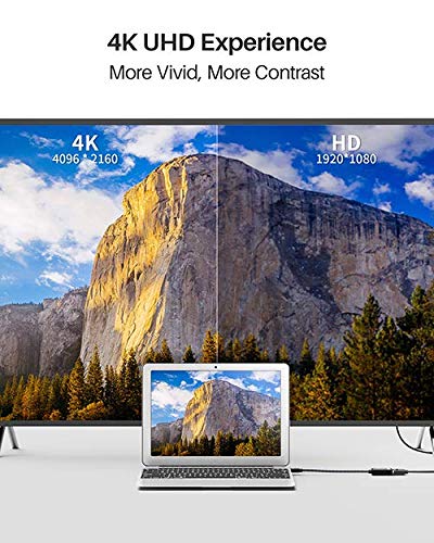 IVANKY 4K Active Mini DisplayPort to HDMI Adapter - 4K 60Hz [0.24m/0.65FT, Super Slim] Mini DP to HDMI Adapter for MacBook Air/Pro, Surface Pro/Dock/Book, Monitor, Projector