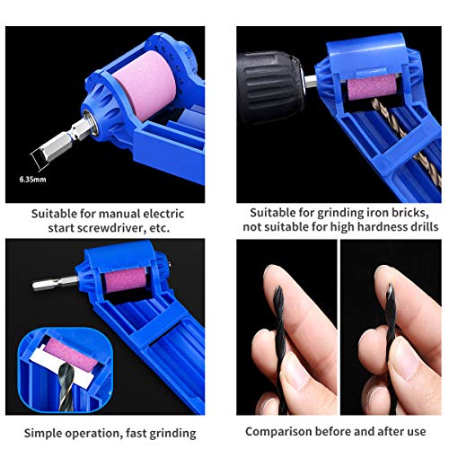 Drill Bit Sharpener Portable Diamond Drill Bit Sharpening Tool for Grinding Iron Drills Width Range 2-12.5mm（2 Pack)