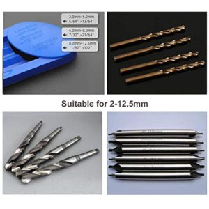 Drill Bit Sharpener Portable Diamond Drill Bit Sharpening Tool for Grinding Iron Drills Width Range 2-12.5mm（2 Pack)