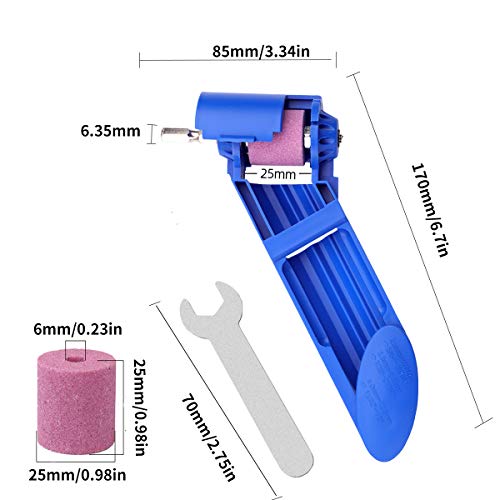 Drill Bit Sharpener Portable Diamond Drill Bit Sharpening Tool for Grinding Iron Drills Width Range 2-12.5mm（2 Pack)