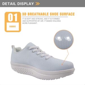 FOR U DESIGNS Women’s Lace-up Walking Shoes Butterfly Pattern Lightweight Tennis Shoes Casual Running Sneakers Blue Size 10