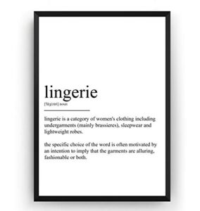 lingerie definition print - bedroom decor poster wall art quote typography home - frame not included