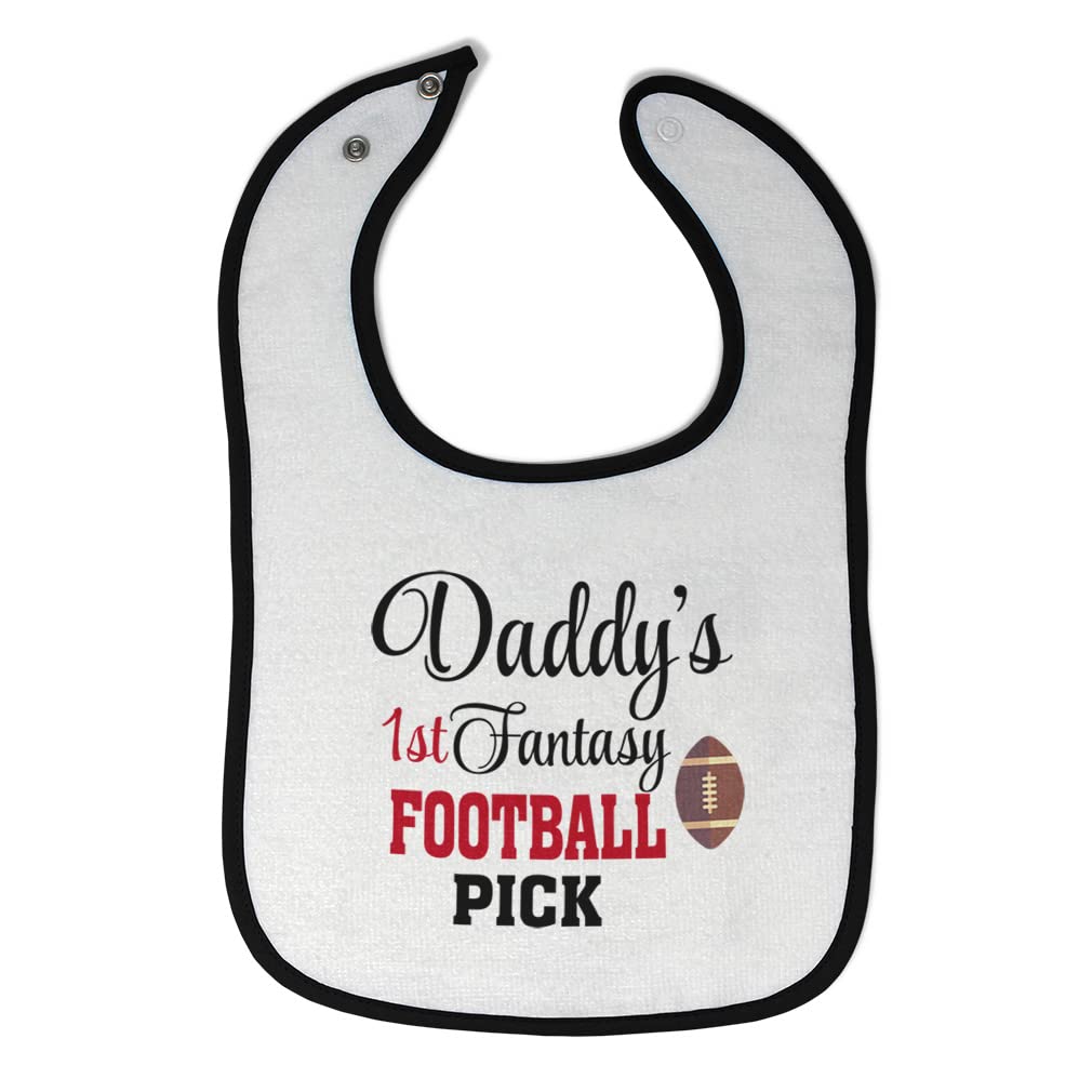 Toddler & Baby Bibs Burp Cloths Dad Daddy's Dad Father 1St Fantasy Football Pick Father's Day Cotton Baby Items for Baby Girl & Boy White Black Design Only