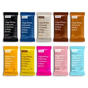 rxbar protein bar, variety pack, 10 flavors, 55oz box (30 bars)