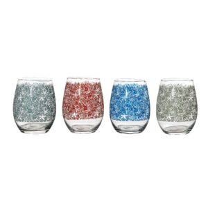 home essentials 5412 stemless wine glass, set of 4, 20 ounce