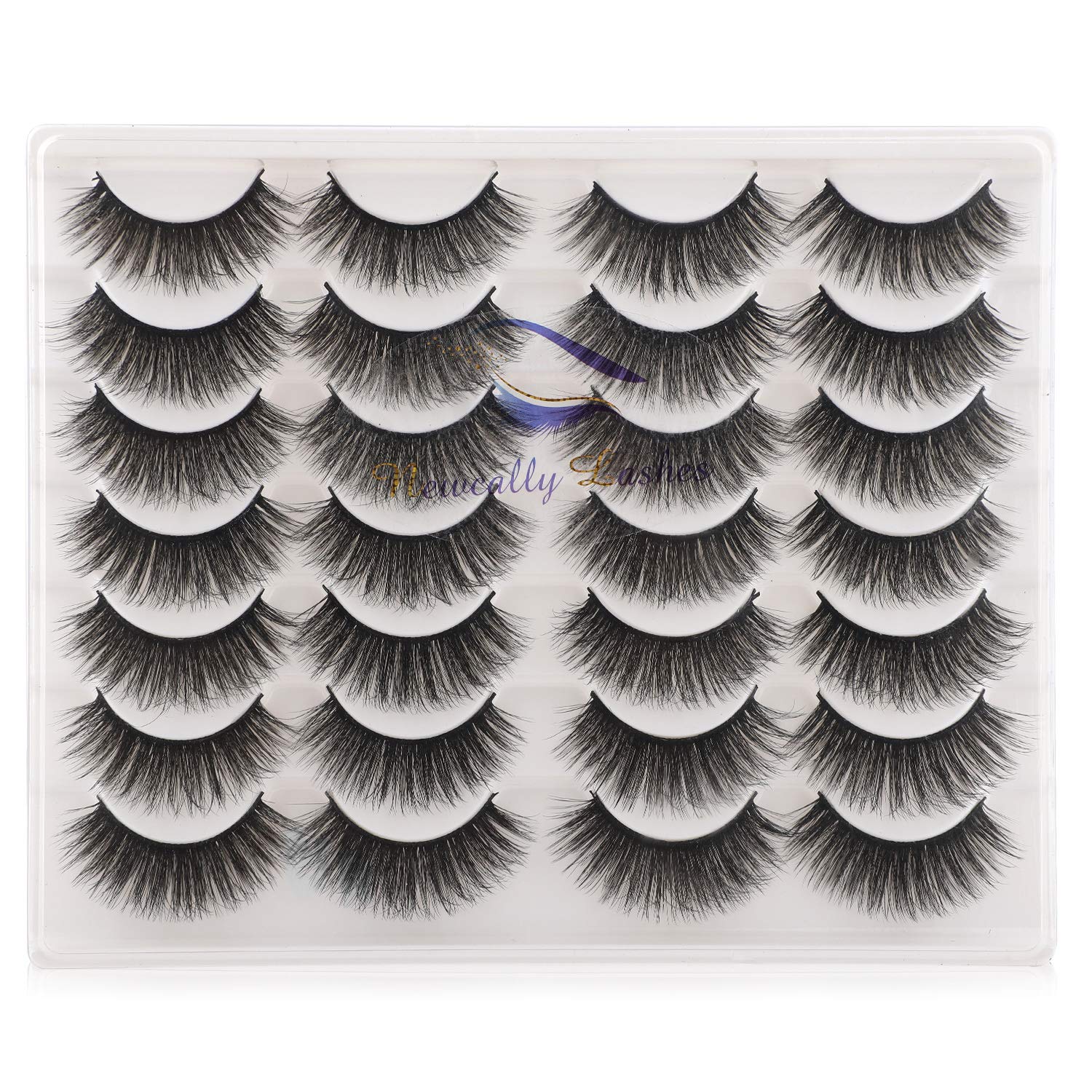 Newcally Lashes Fake Eyelashes Long Dramatic Thick Volume Faux Mink Eye Lashes 14 Pairs Pack